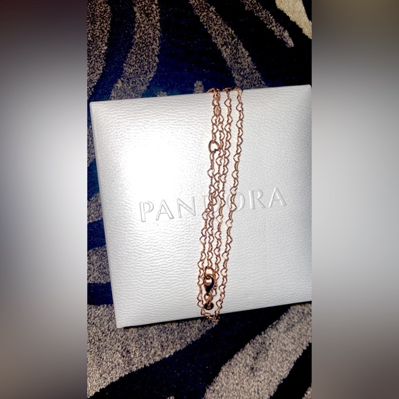 Pandora | Jewelry | Pandora Rose Gold Necklace With A Lot Of Heart ...